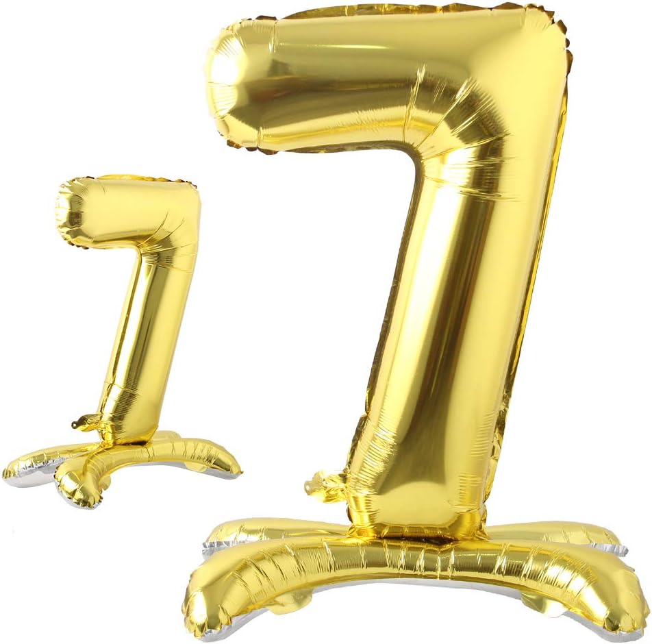 Amazon.com: Self Standing 32 Inch Number Balloons Foil Ballon Gold ...