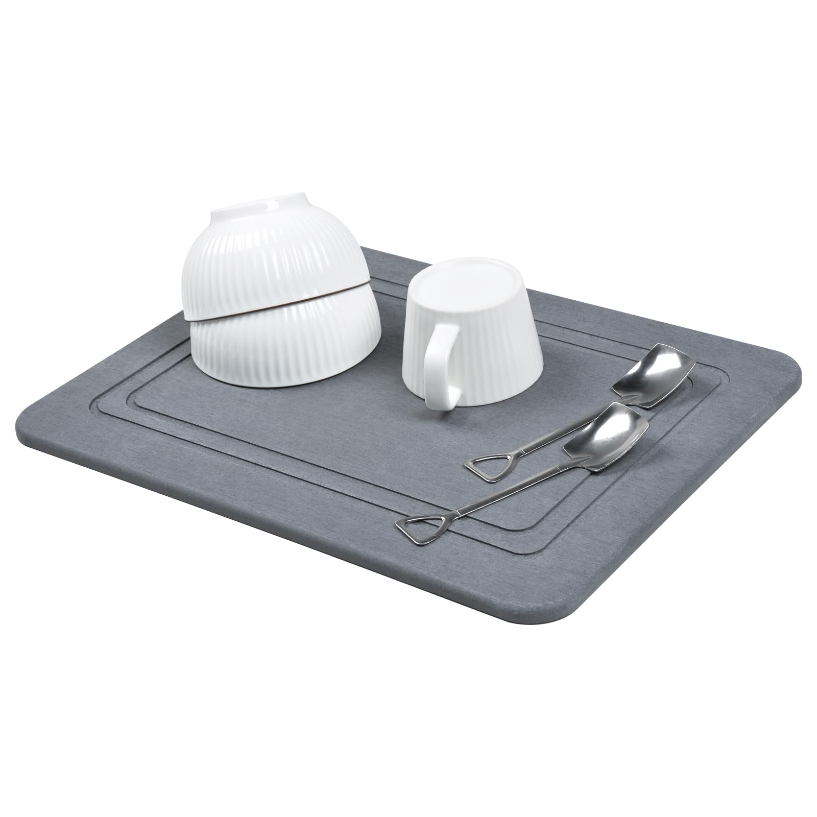 Stone Dish Drying Mat Non-Slip Quick Drying Dish Mat for Kitchen ...