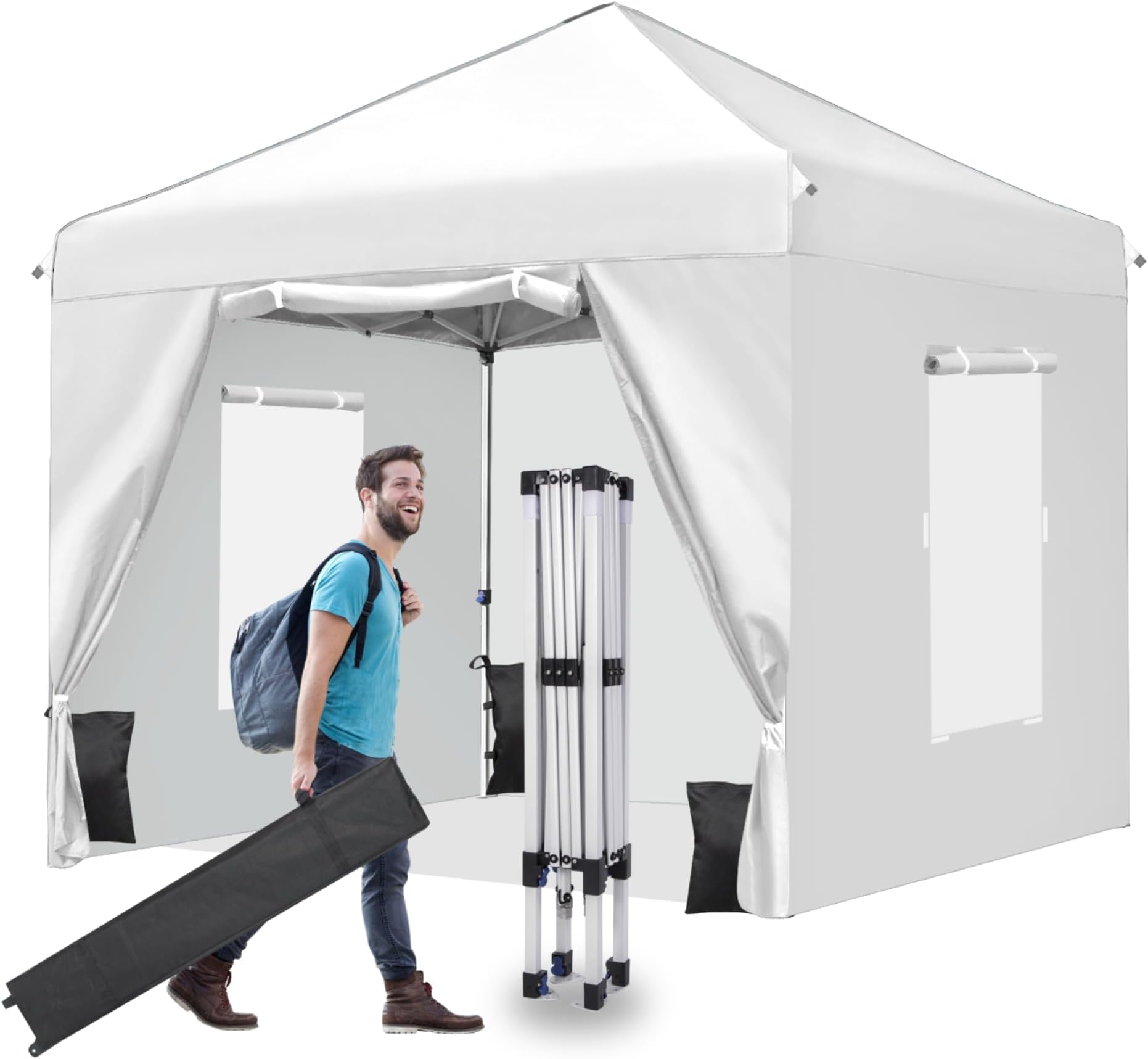 Amazon.com : MAMIZO 10x10FT Pop Up Canopy with 4 Sidewalls, Ez Up ...