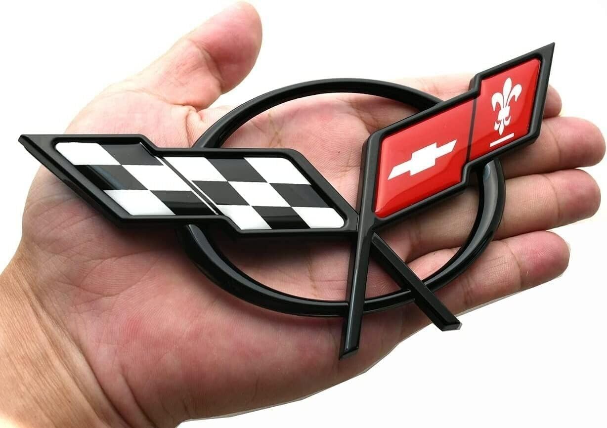 Amazon.com: 1x 1997-2004 Corvette C5 Rear Cross Flags Emblem 3D Deck ...