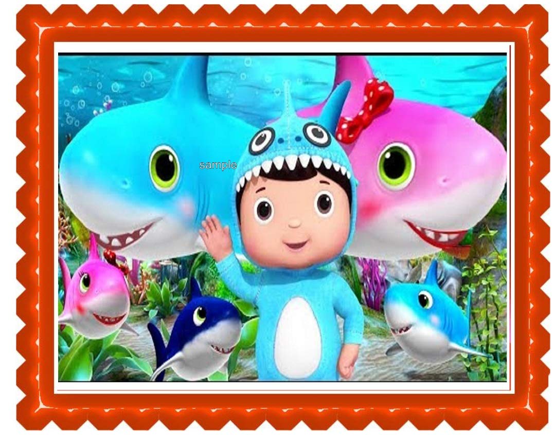 Baby Tv Abcs Baby Shark Boy Edible Cake Topper Party | Desertcart INDIA