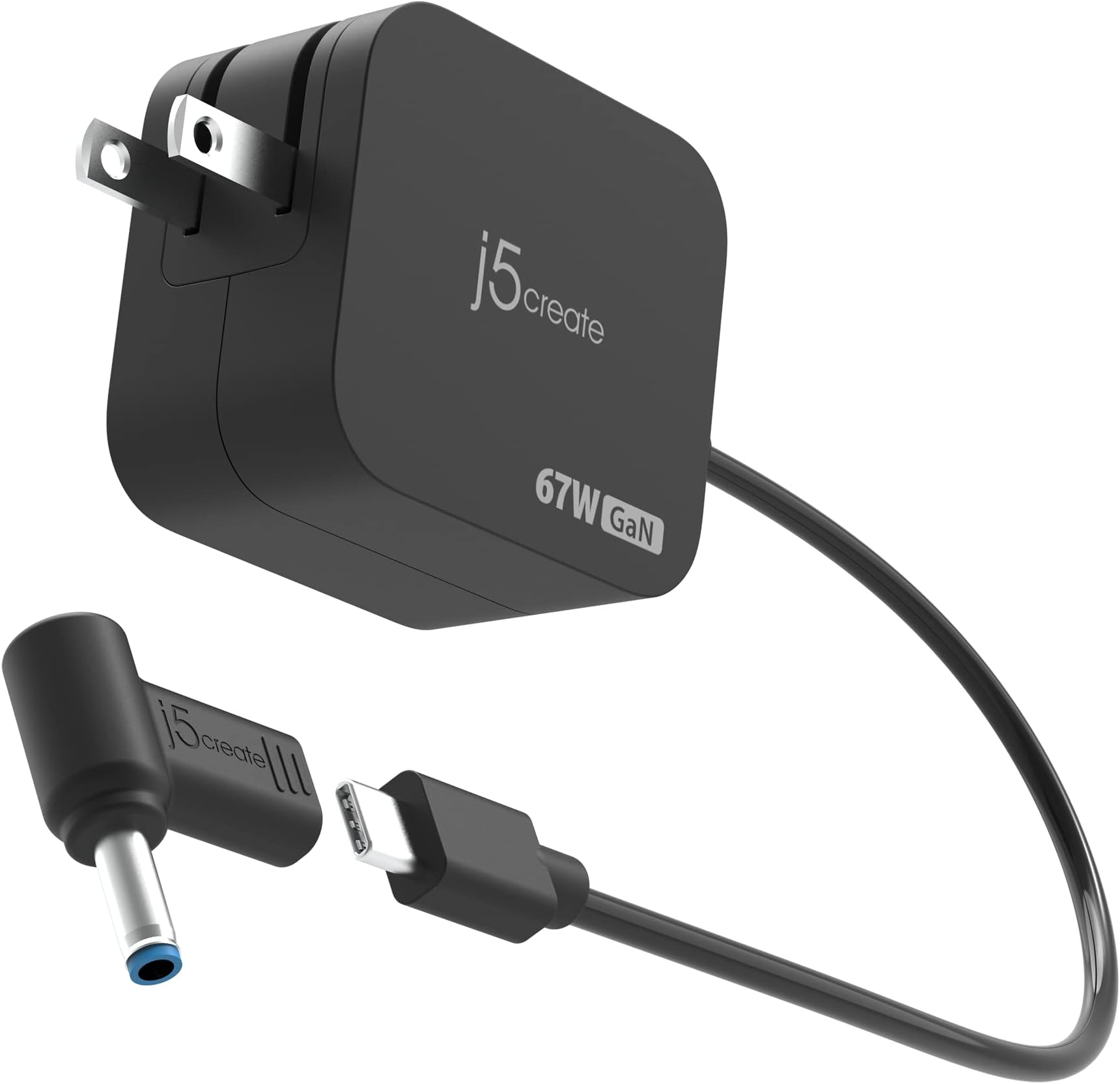 Amazon.com: j5create 65W GaN PD USB-C Foldable Mini Charger with HP DC ...