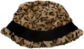 isotoner Womens Silky Leopard Bucket Hat Faux Fur Floppy Winter Hat ...