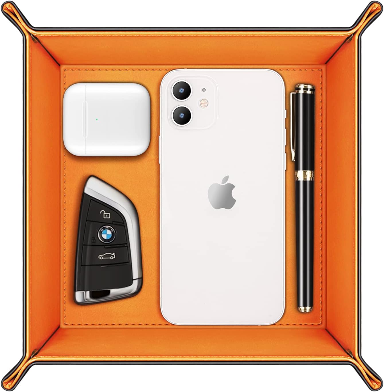 Amazon.com: siduater Valet Tray Desktop Storage Organizer, PU Leather ...