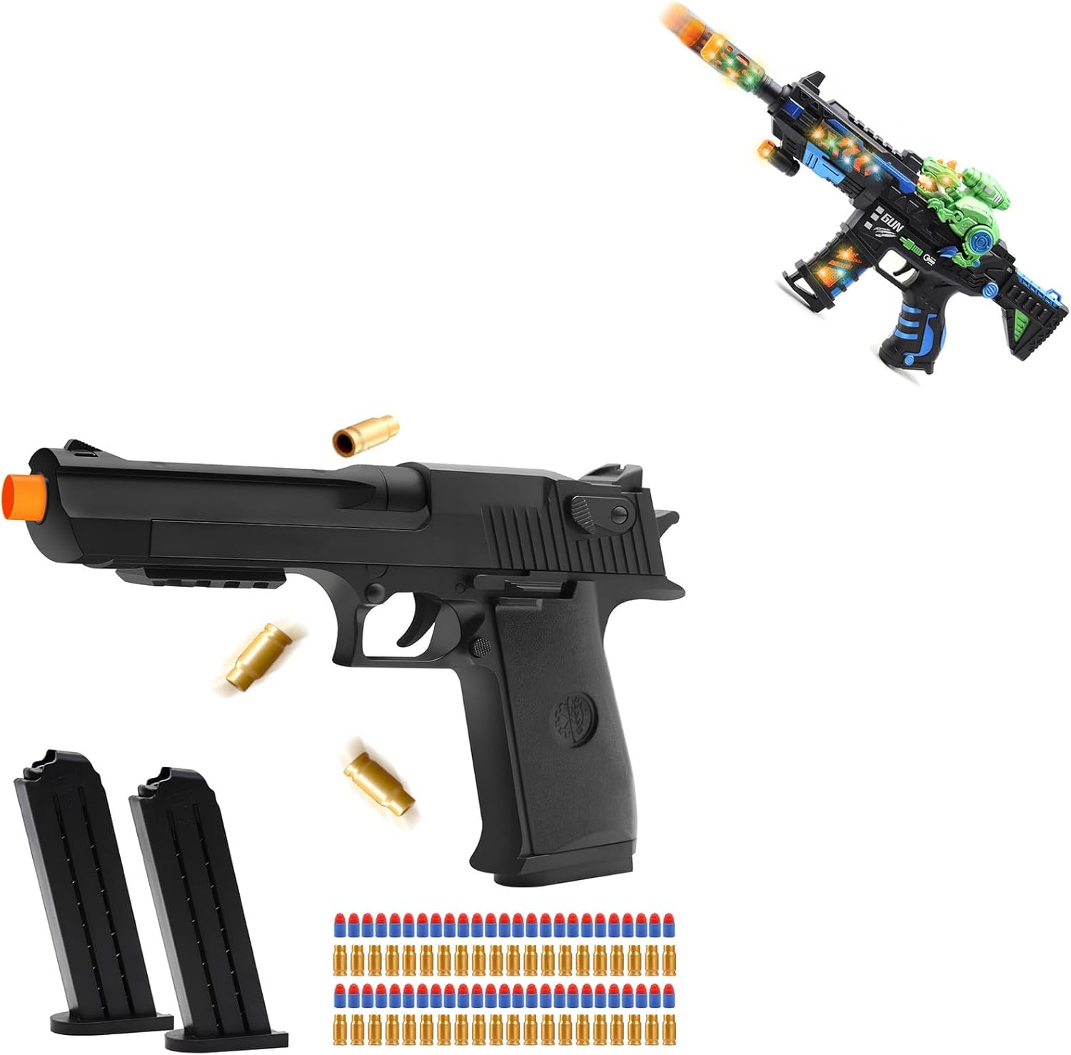 Amazon.com: DaoDaoZhu Pistola de juguete de bala suave negra con expulsión de carcasa y niños ...