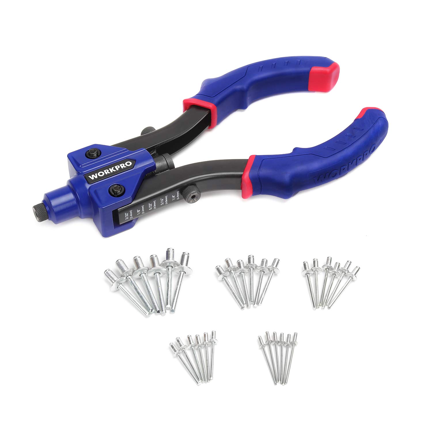 Buy WORKPRO 10-Inch Manual Rivet , Heavy Duty Riveter with 3 ...