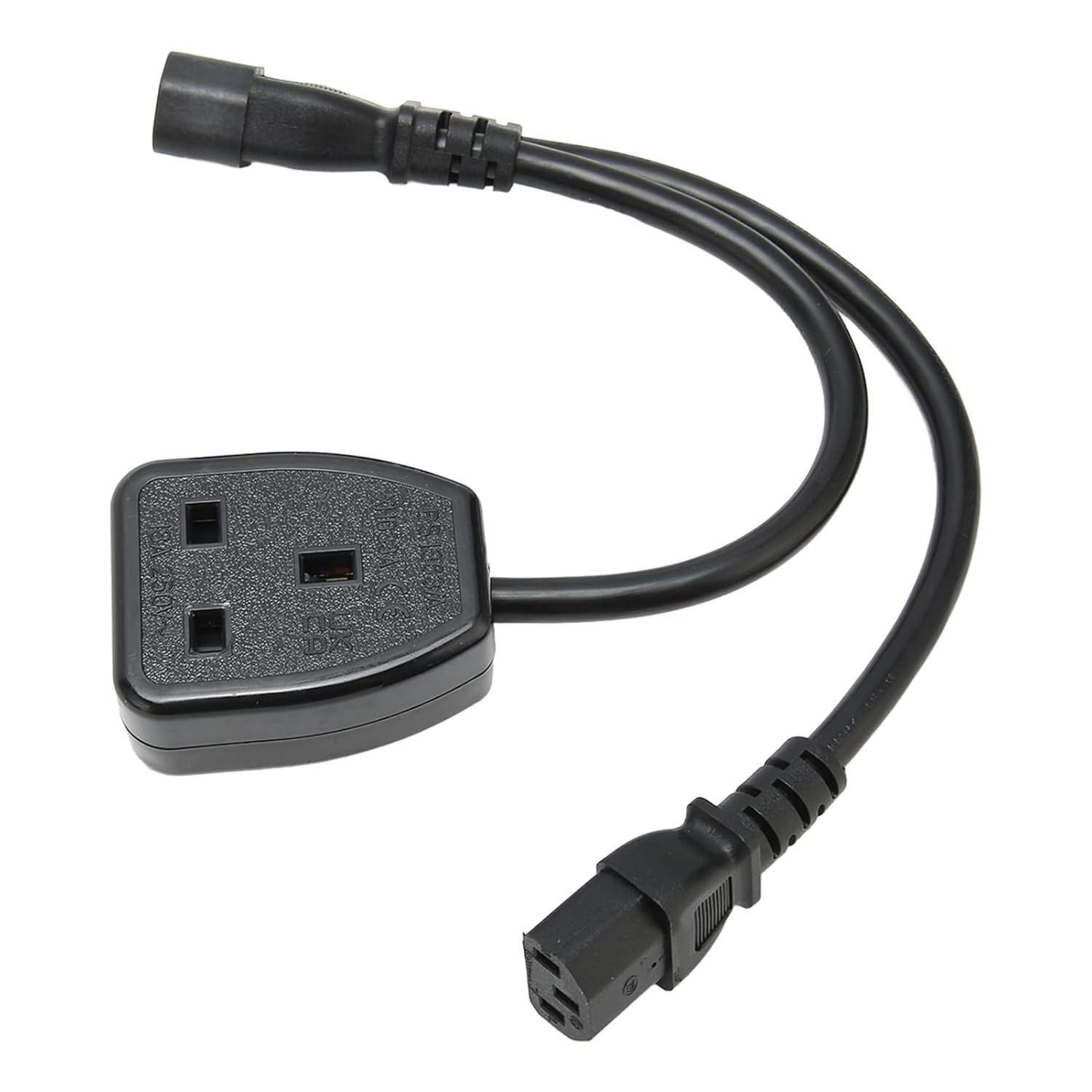 IEC320 C13 UK Plug Female to IEC320 C14 Male Power Cord 1 in 2 Out Y ...