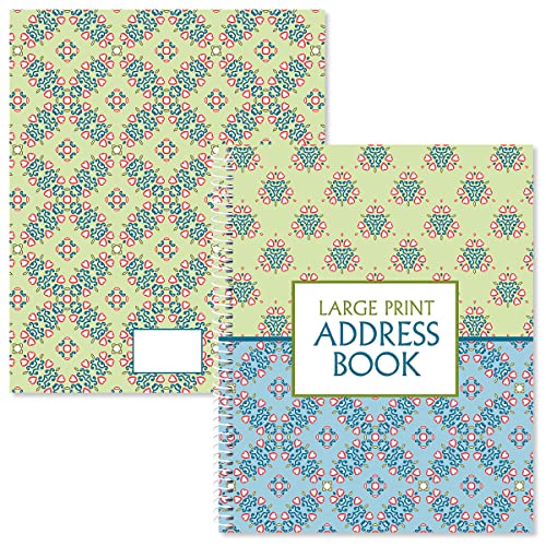 Snapklik.com : Fresh Patterns Large Print Address Book, 56 Pages, Big 7 ...