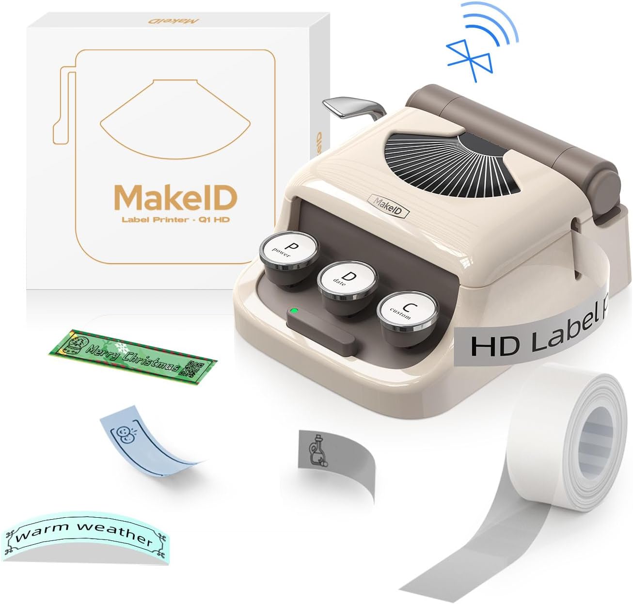 Amazon.com : Makeid Q1 Label Maker with 4 Continuous Tapes - Wireless ...