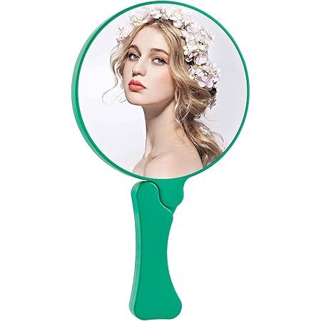 Amazon.com: Handheld Mirror with Folding Handle, Round Portable Small ...
