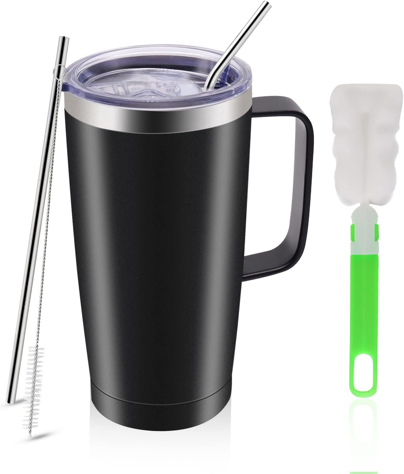 Vaso Térmico de Acero Inoxidable, 20 oz Taza de café de Asa con Tapa MagSlider, Taza Termo Con ...