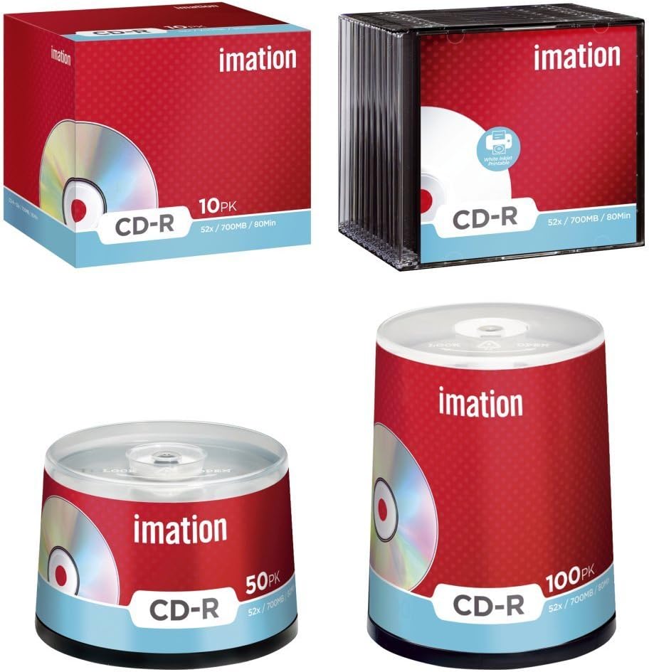 Imation CD-R 52x Printable Standard Jewel Case MTV 10 Pack Showbox ...