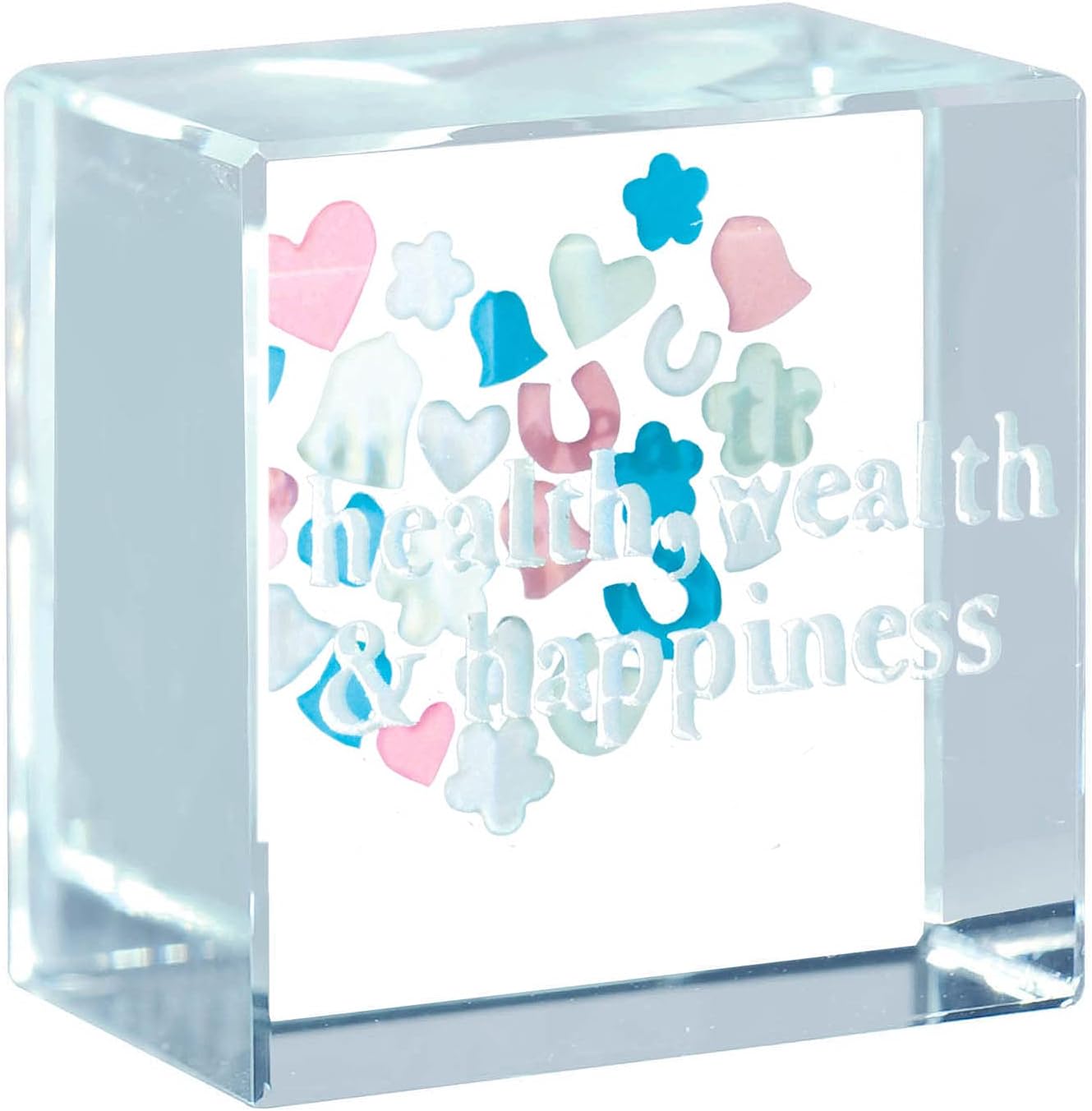 Spaceform Glass Text Token Health Wealth Happiness Confetti 1639 ...