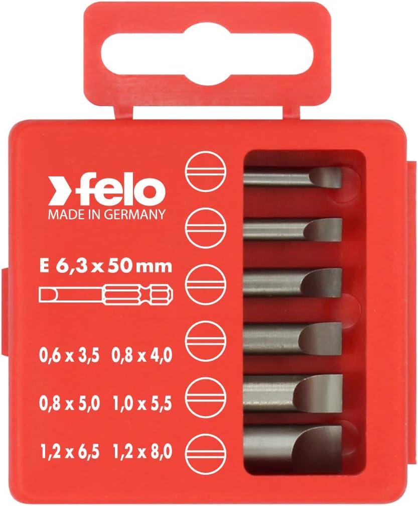 Amazon.com: Felo 0715731410 Profi Slotted Bit 6 Piece Box Set, 030 ...