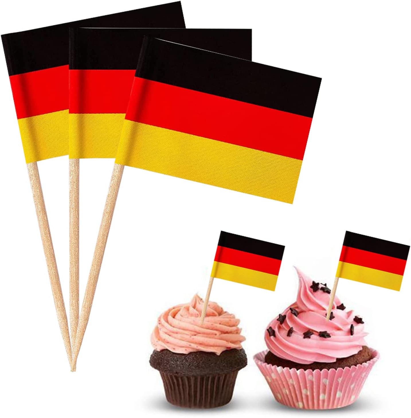 Amazon.com | Germany Toothpick Flag, German Cupcake Flag, 100 Pieces ...