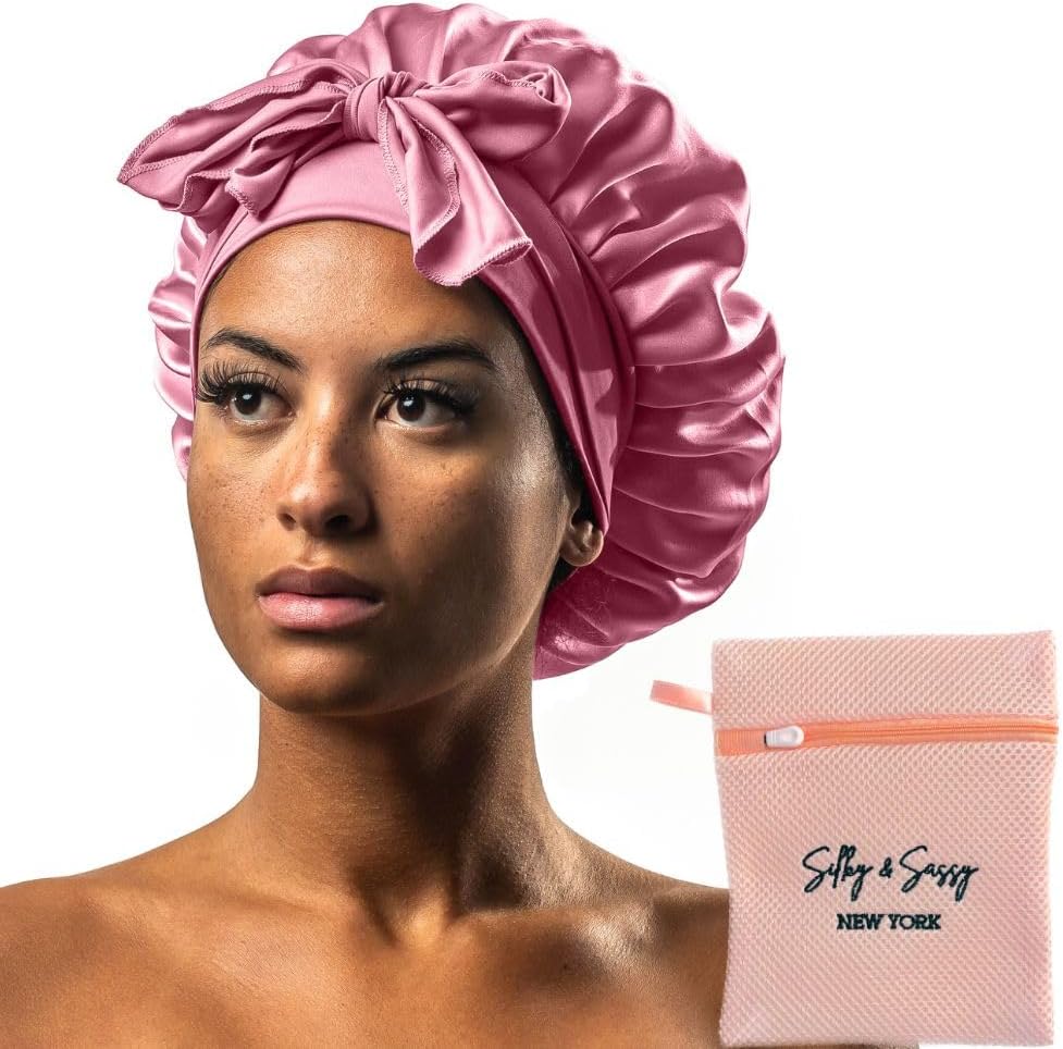 Amazon.com : Satin Bonnet Silk Bonnet Hair Bonnet for Sleeping Large ...