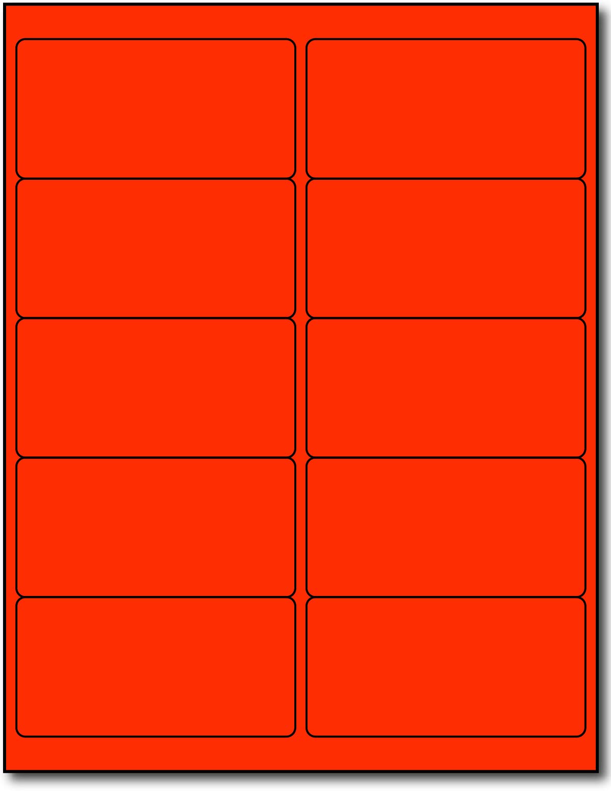 Amazon.com : Fluorescent Mailing Labels - 4" x 2" - 10 Per Sheet ...