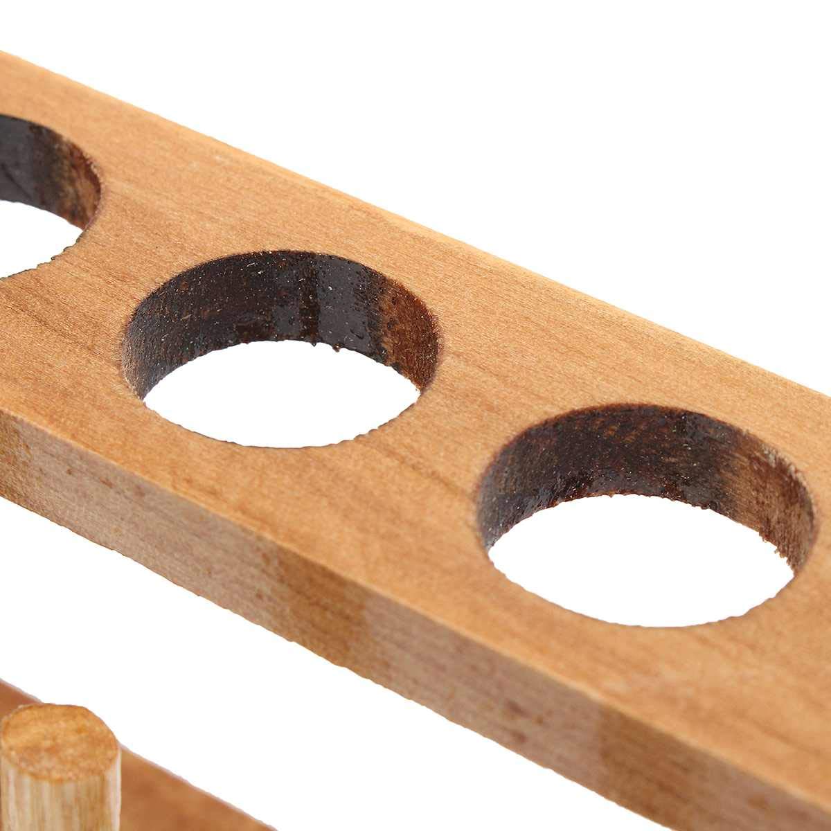 10 Holes & 10 Pins Wooden Test Tube Rack Testing Tubes Holder Lab Test ...