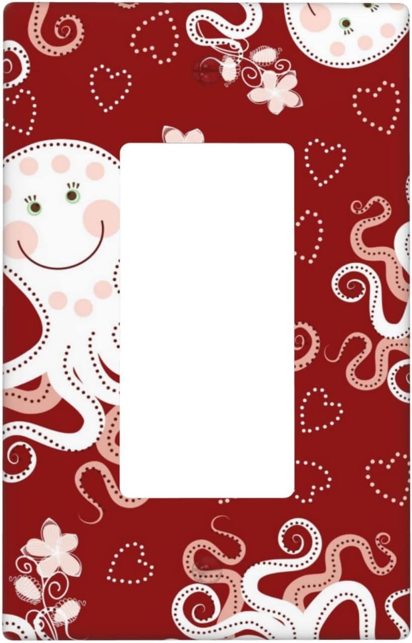 Cute Octopus Single Rocker Electric Outlet Covers Wall Plate Cover ...