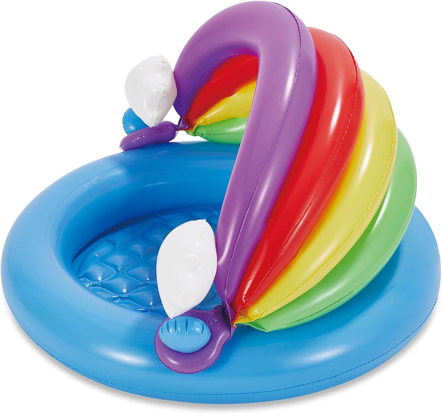 Staycation Inflatable Rainbow Paddling Pool with a Canopy Shade – BigaMart
