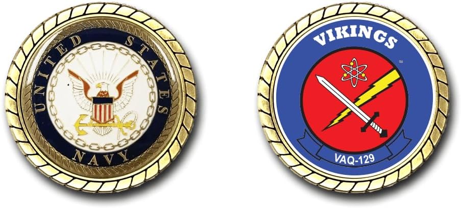 Amazon.com: VAQ-129 Vikings US Navy Squadron Challenge Coin ...