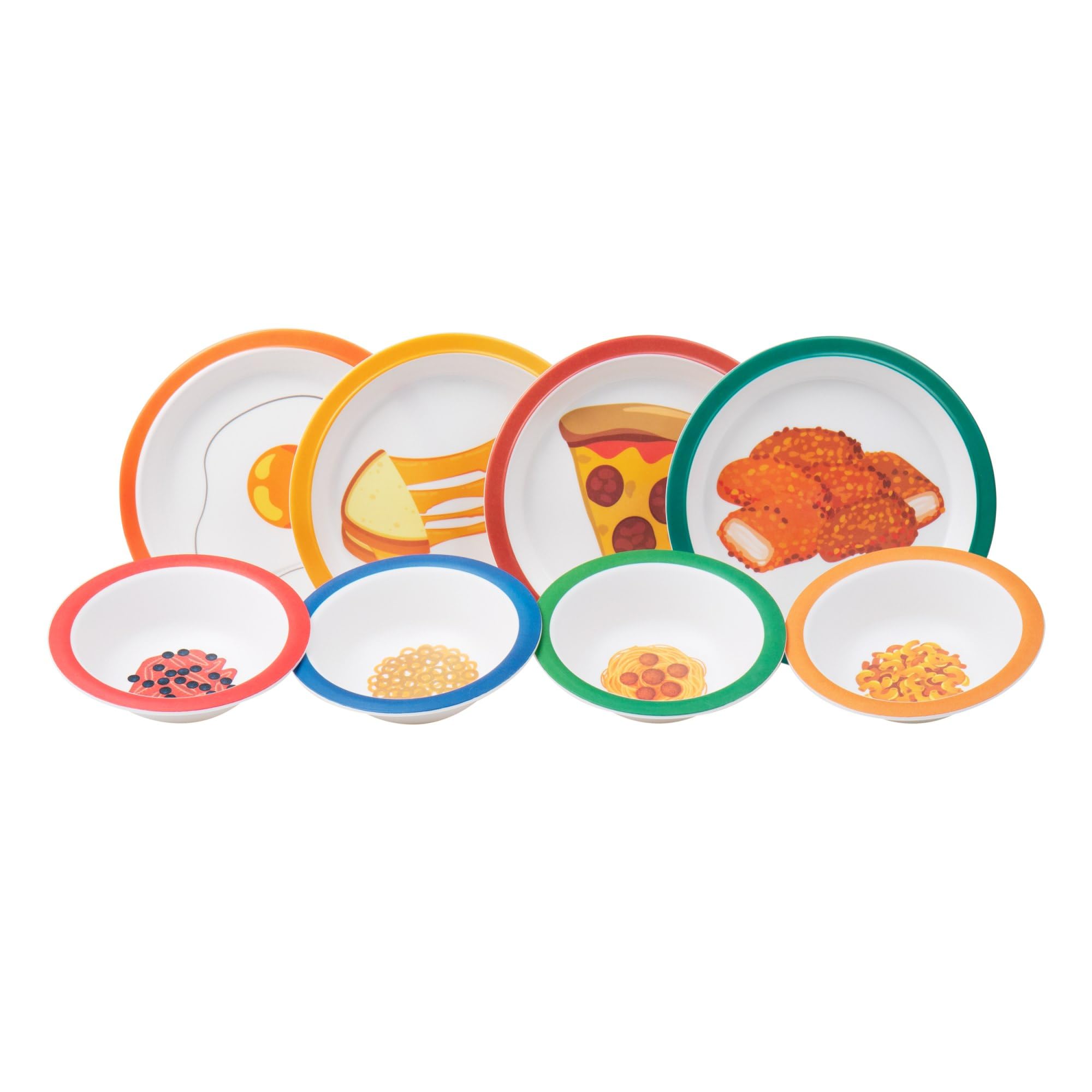 Amazon.com: Mind Reader Kids Plate and Bowl Set, Toddler Plates, Cereal ...