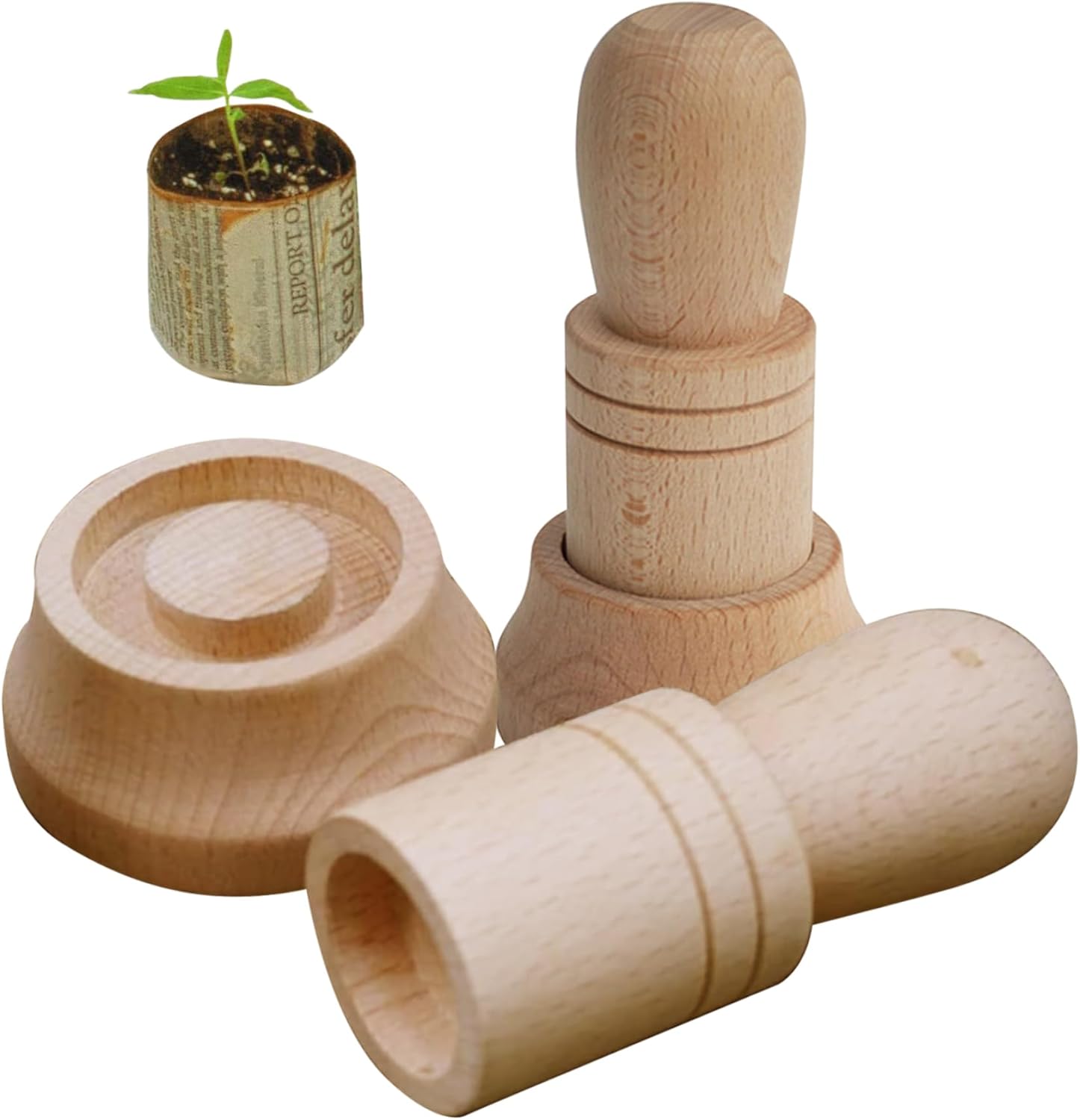 Amazon.com: Paper Pot Maker, 2Pcs Wooden Newspaper Pot Maker Paper ...