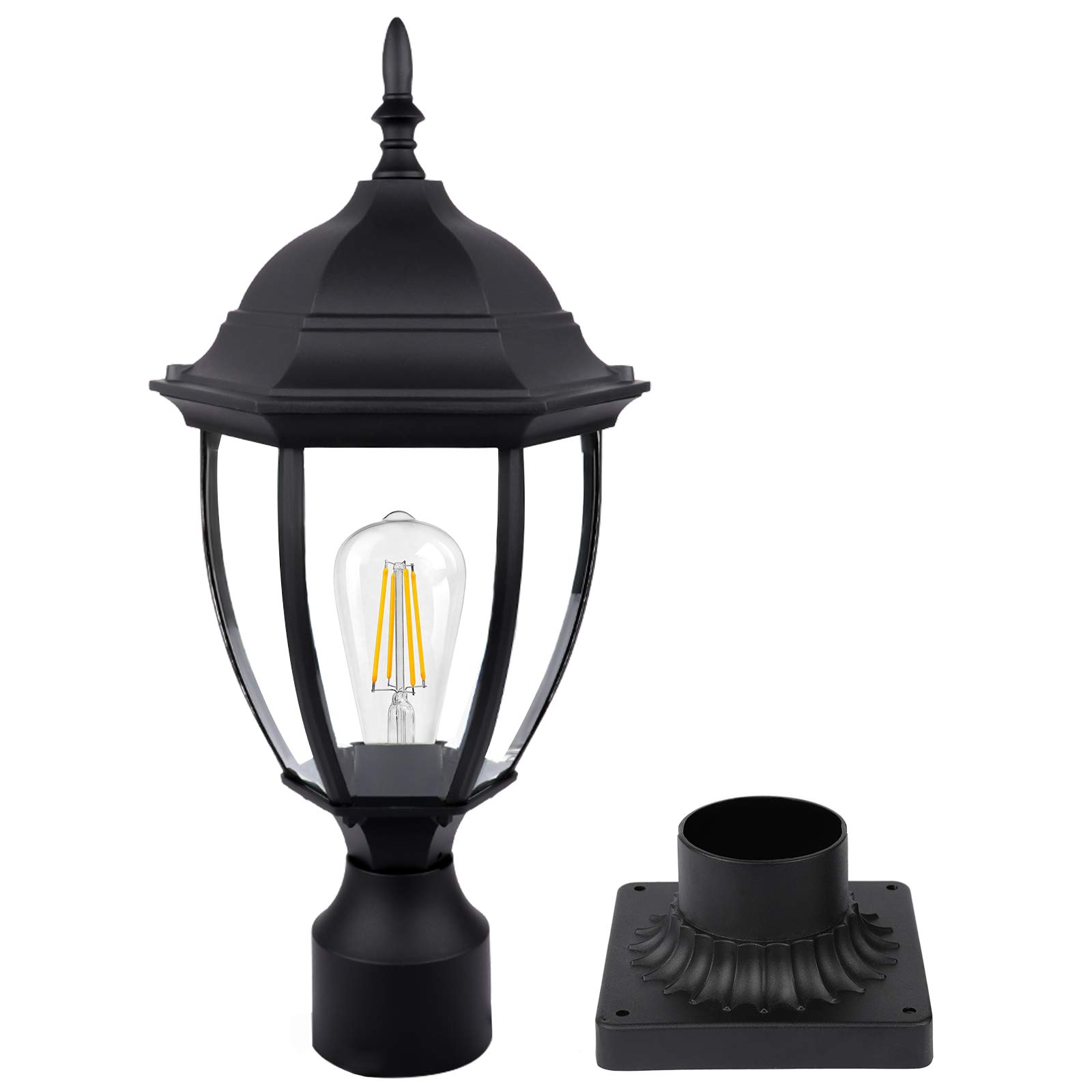 Lamp Post Light Fixture 8 In With 3 Inch Pier | Desertcart INDIA