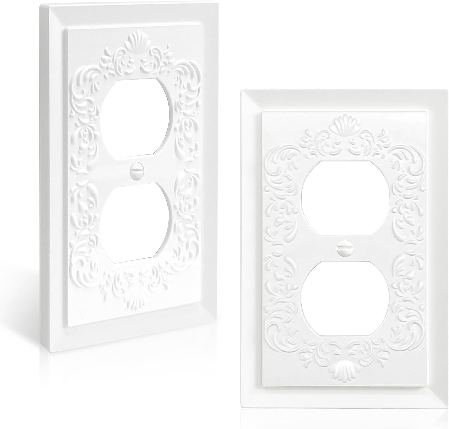 Petal Relief Design Classic Style White Modern Decorative Outlet Covers ...