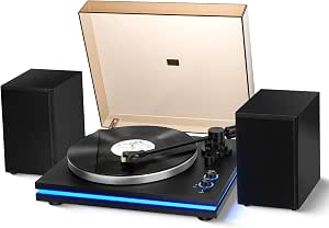 Amazon.com: Vangoa Vinyl Record Player with 40W Speakers, Belt-Drive ...