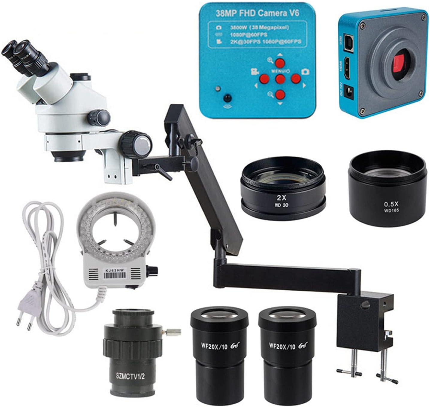 Amazon.com: Electron Microscopes Industrial Trinocular Stereo ...