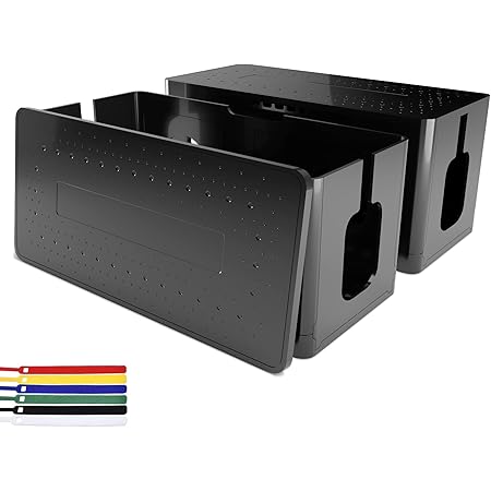 Amazon.com: Cable Management Box, 2 Pack Cable Organizer Box, Large and ...