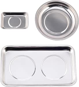 Amazon.com: 3-Piece Magnetic Tool Bowl Magnet Trays Set, Stainless ...