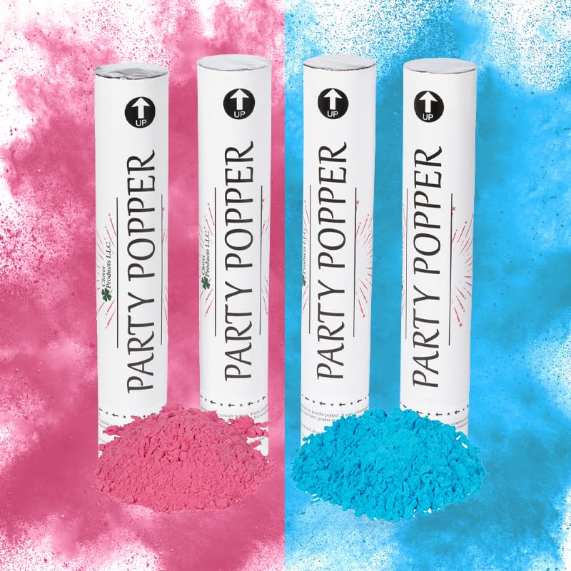 Clover Products Premium Gender Reveal Powder Cannon 4 Pack Includes ...