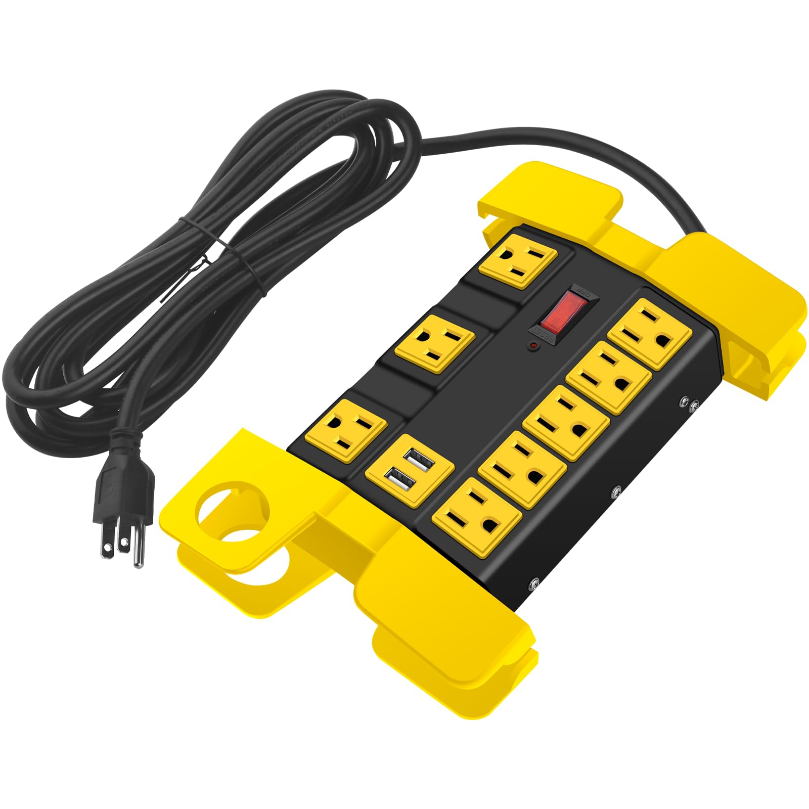 Amazon.com: Heavy Duty Power Strip with USB, Workshop 8 Outlet Surge ...