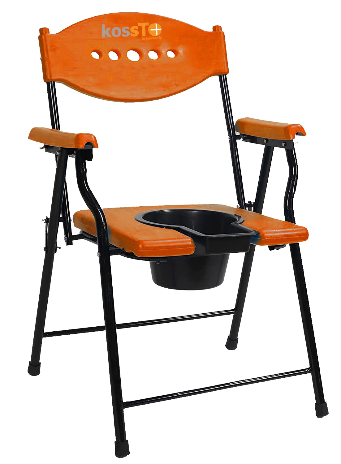Kossto Folding Commode Over Toilet, Bedside Commode Chair, Shower Seat ...
