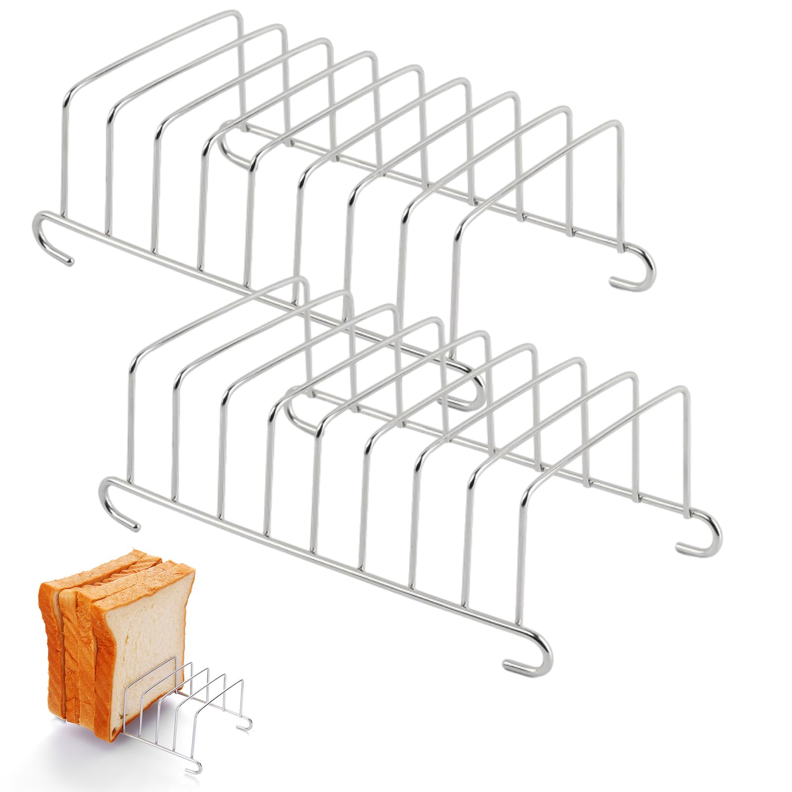 2 Pcs Toast Rack, 8 Slots Slice Toast Rack for Air Fryer, Air Fryer ...