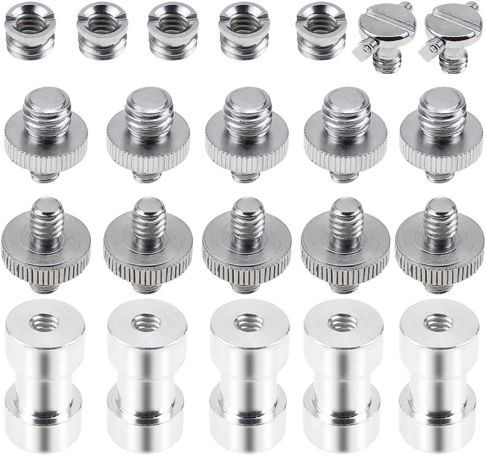 DXLing 22PCS Camera Screw Converter 1/4" and 3/8" Male Female Tripod ...