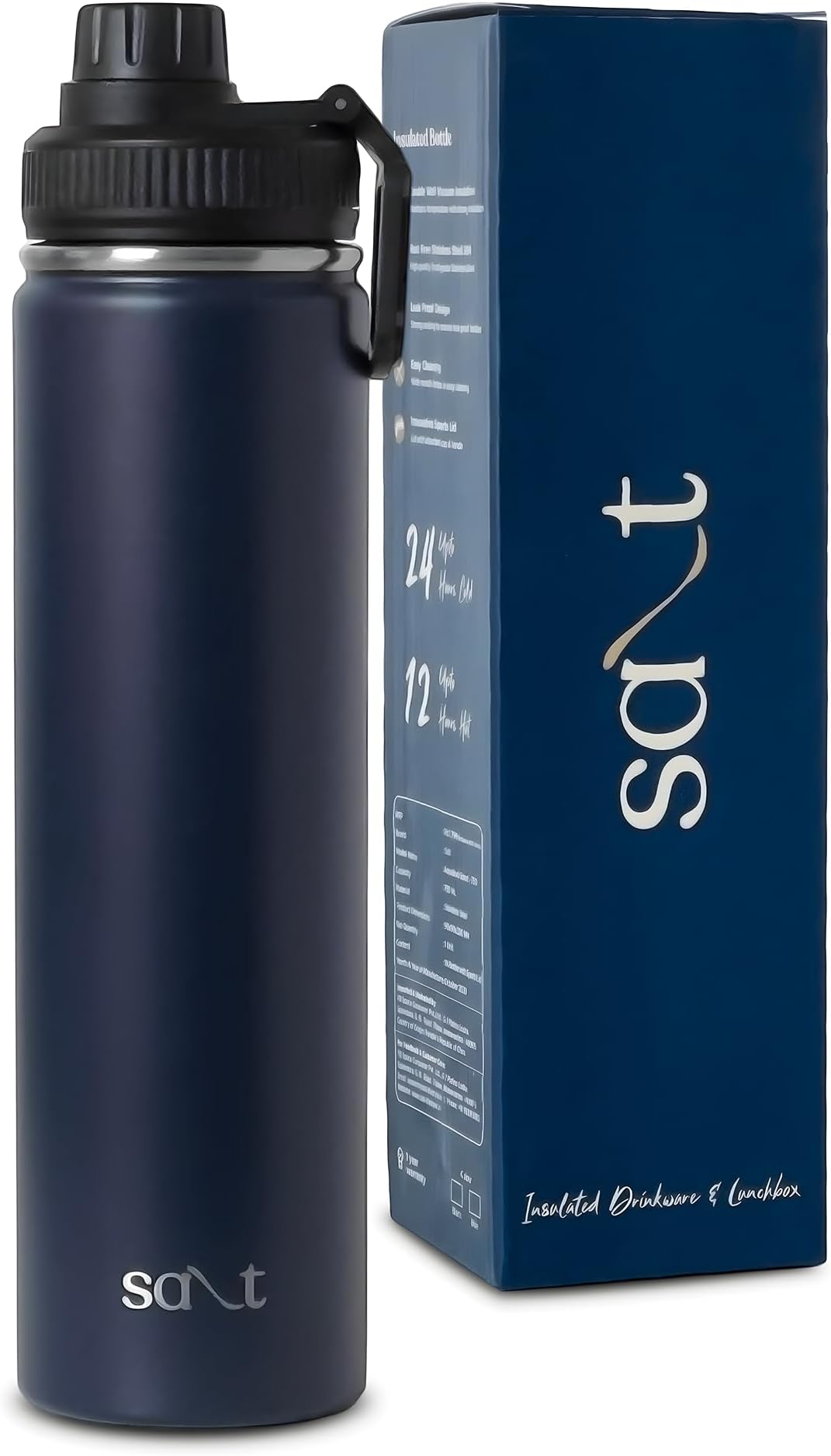 Melbify | 2-in-1 Thermos Flask with Attached Snacks Container | 1 Litre ...