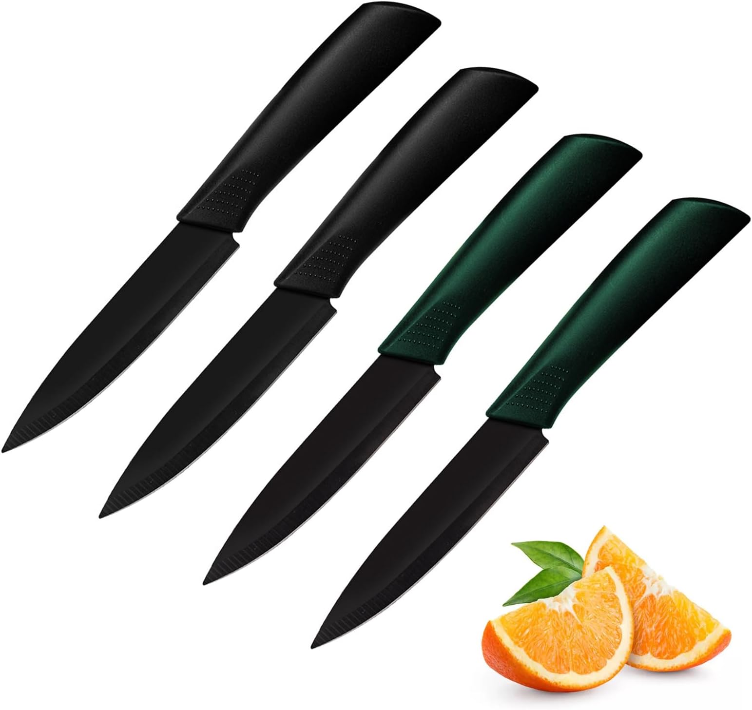 Lomgwumy Fruit Knife, 4 Sharp and Durable Fruit Knife Set, The Black ...