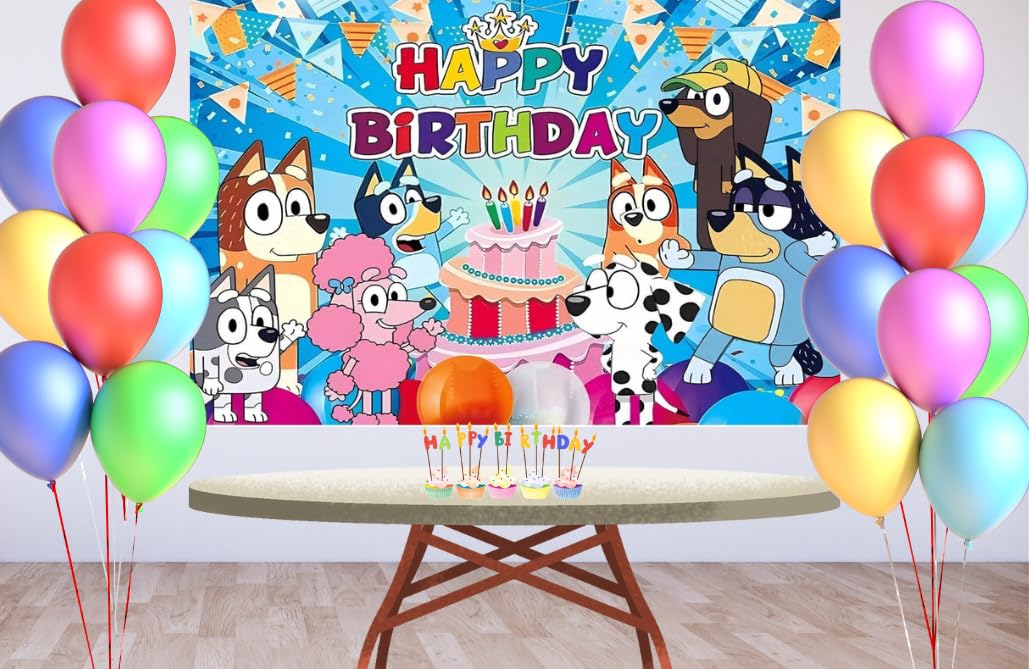 Bluey Birthday Party Backdrop – Vibrant Celebrations Decor for Kids ...
