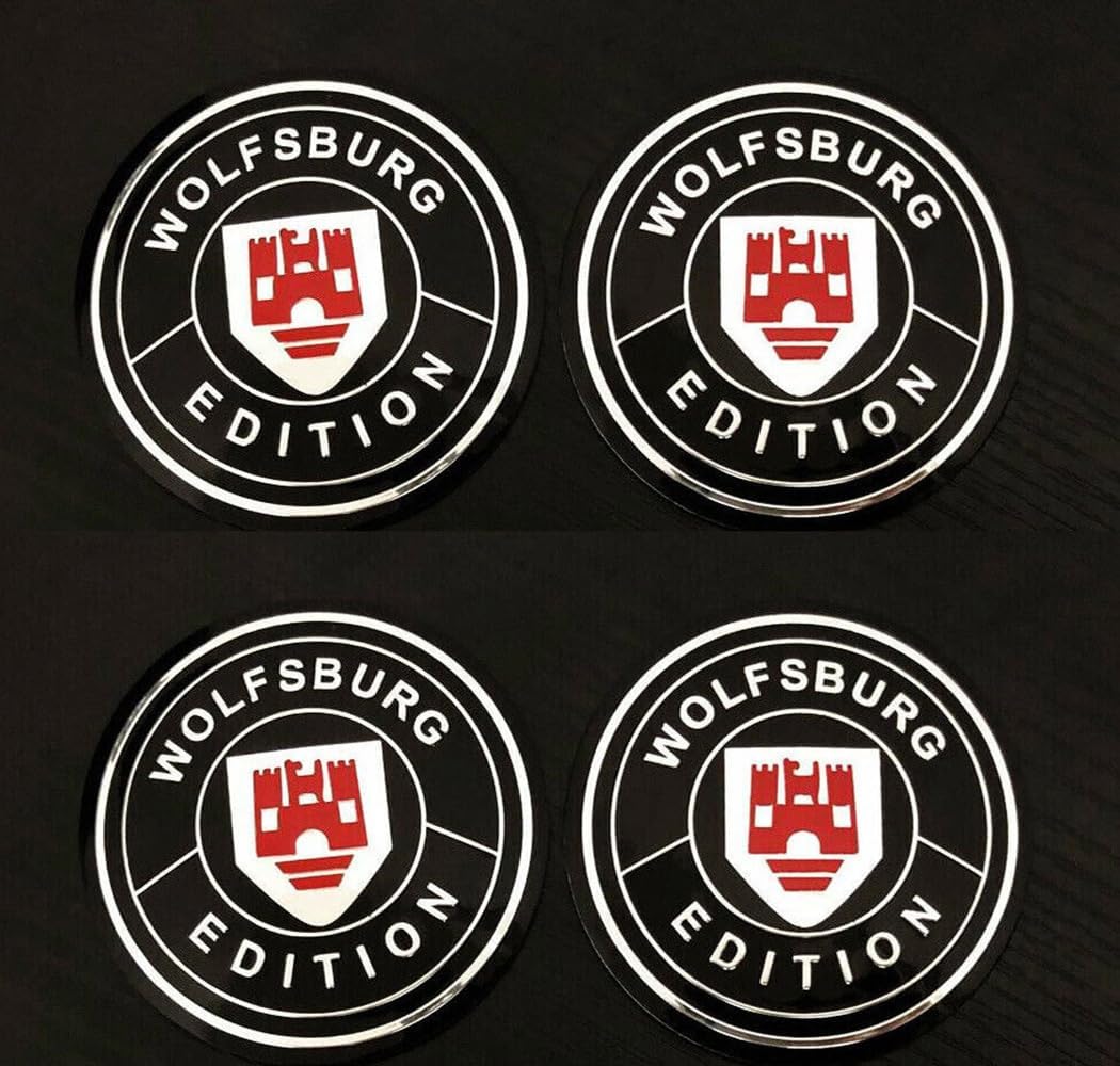 Amazon.com: 4Pc Wolfsburg Edition Emblem Car Wheel Center Hub Cap 3D ...