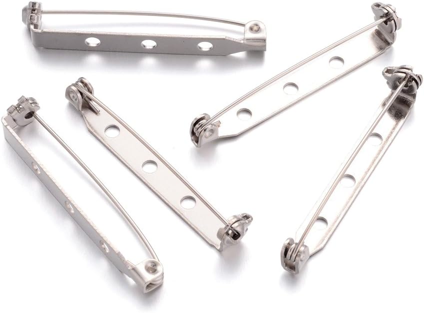 Amazon.com: 50pcs Safety Rolling Catch Brooch BAR PINS Badge Fasteners ...