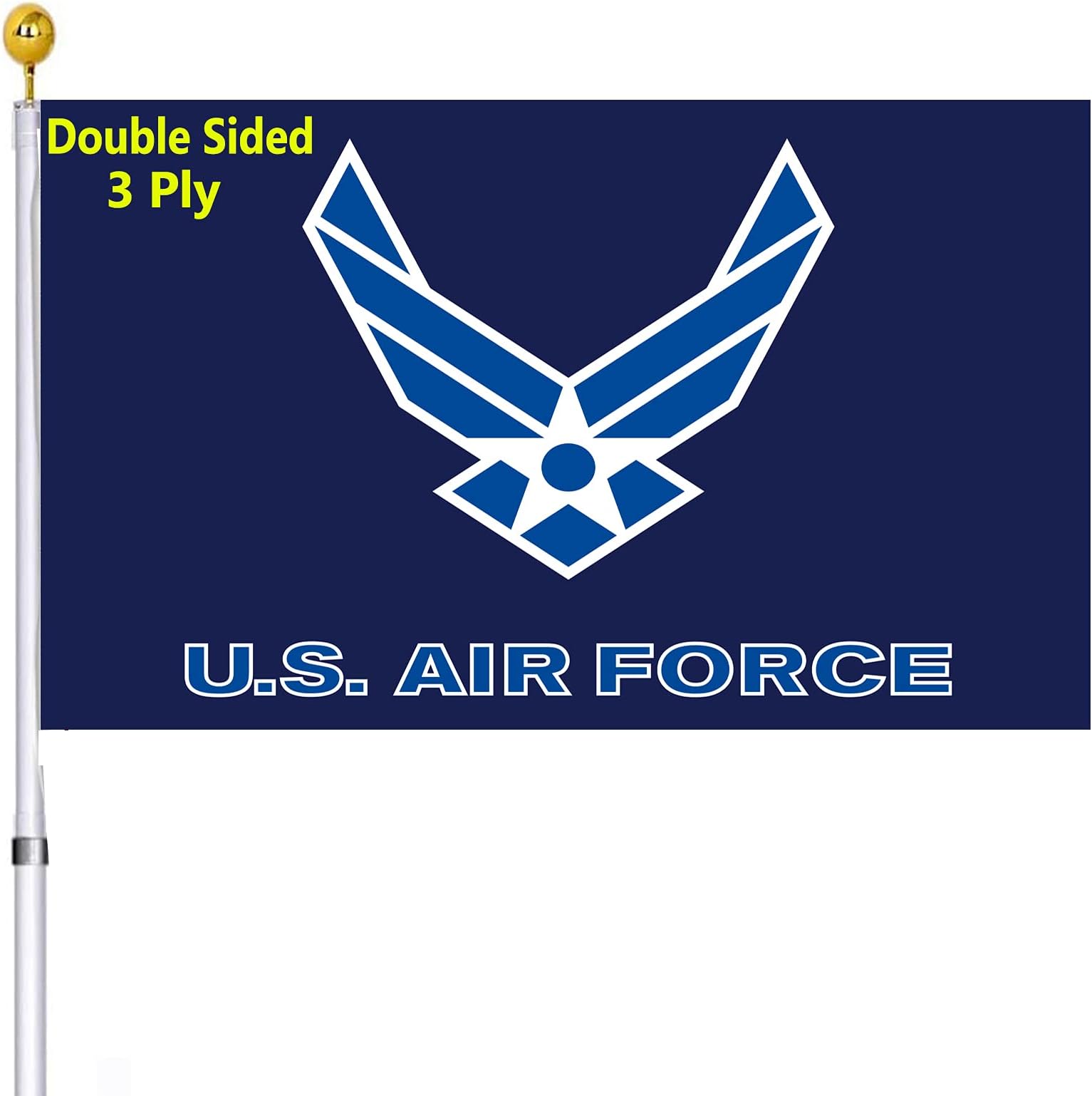 Amazon.com : Air Force Emblem Veteran Flags 3x5 Outdoor Double Sided ...