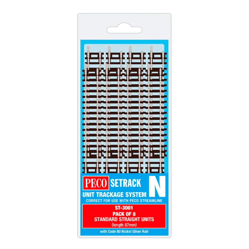Peco N Set Track 8 X St-1 Standard Straight, 87Mm Long : Amazon.co.uk ...