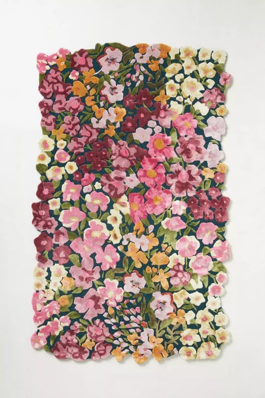 Amazon.com: Luxury Hand Tufted Floral Wool and Silk Rug – Botanical ...