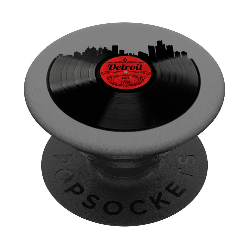 Amazon.com: Detroit PopSocket Grip City Skyline Vinyl Record Music Gift ...