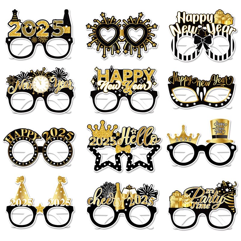 FOPSDGN 18pcs Happy New Year Glasses, Funny Glitter 2025 Glasses, New ...