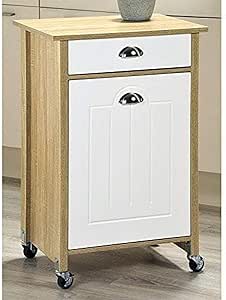 Amazon.com: Kesper Kitchen Trolley with Dustbin, 50 x 37 x 78.5 cm ...