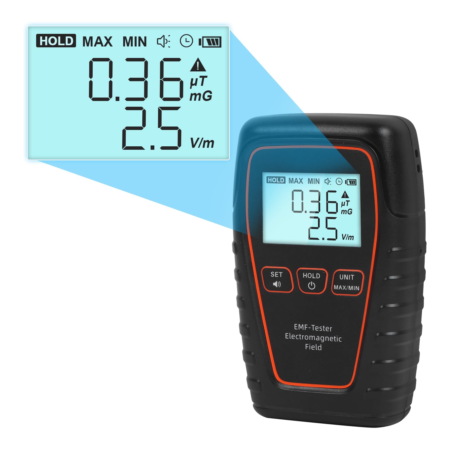 KAISAL EMF Meter, High Precision EMF Reader Magnetic Field Tester EMF ...